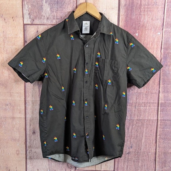 Disney | Shirts | Disney Pride Collection Mickey Mouse Button Down ...